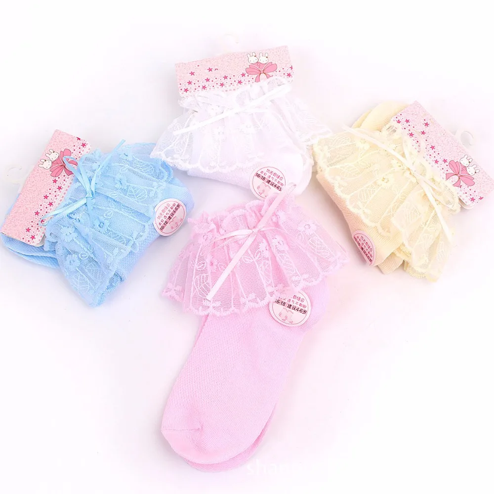2 pair summer Candy Colors Retro Lace Ruffle Frilly Ankle Short Socks ...