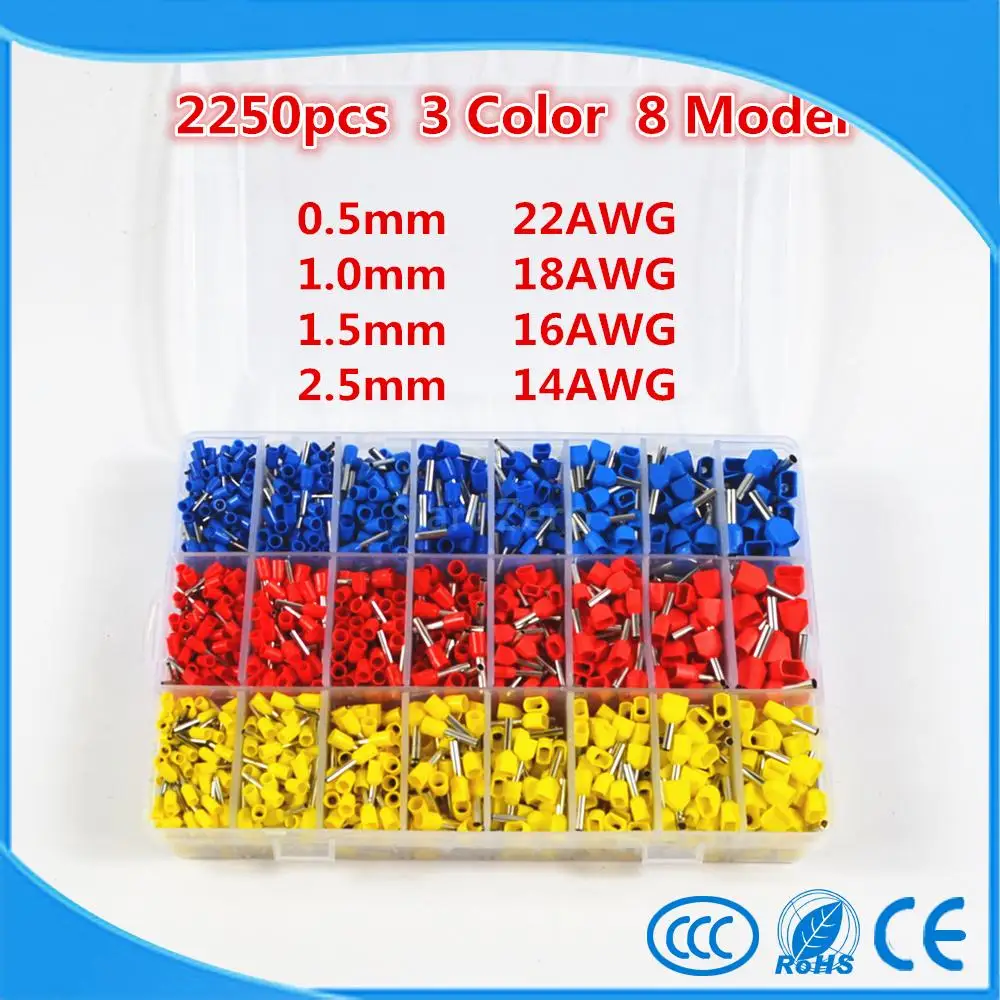 Bootlace Ferrule Wire Copper Crimp Connector Insulated Cord Pin End ...