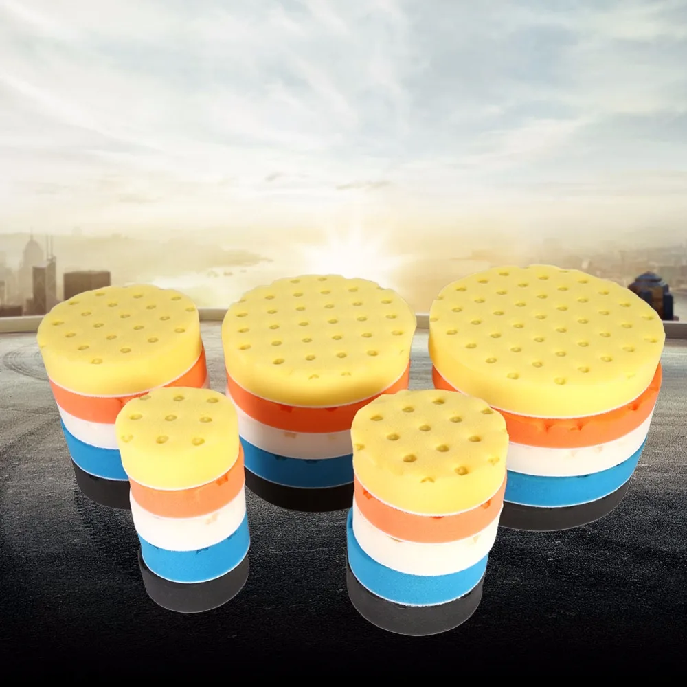 5pcs/set 5/6/7 Inch Car Smart Washing Polishing Sponge Buffer Pad Set ...