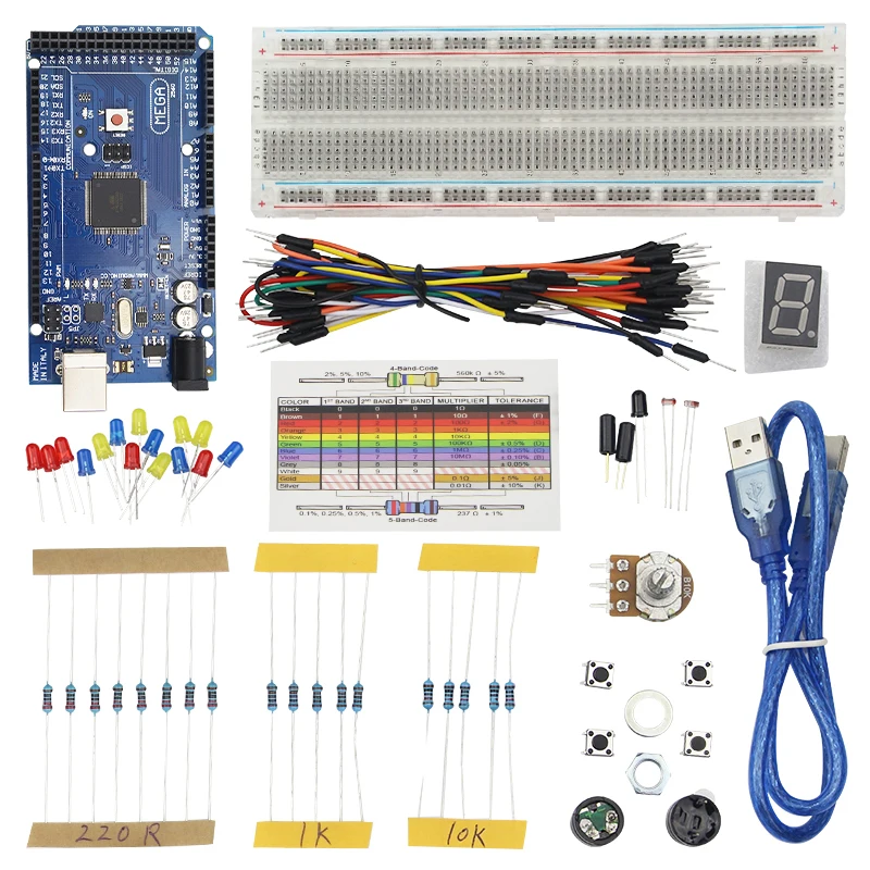Starter Kit for Arduino MEGA 2560 LED Breadboard Rotary Potentiometer ...