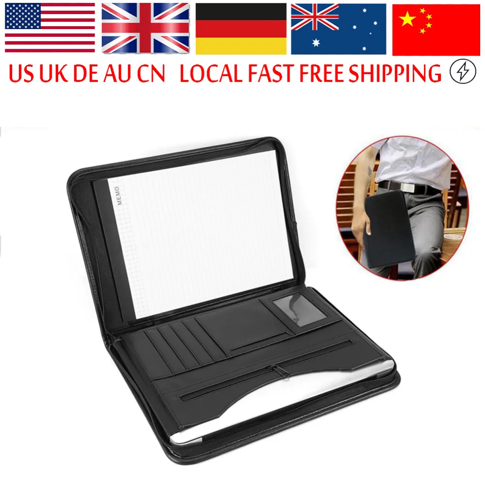 A4 Ring Binder Personalised Black Text A4 Zipped Conference Folder ...