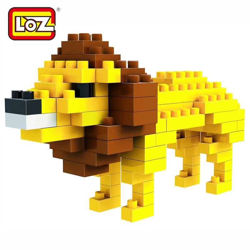 LOZ 9317 lion plastic mini model building blocks sets DIY educational ...