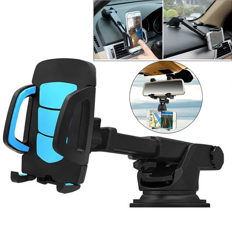 Blue Universal Car Bracket Extendable Dashboard Adjustable Windshield ...