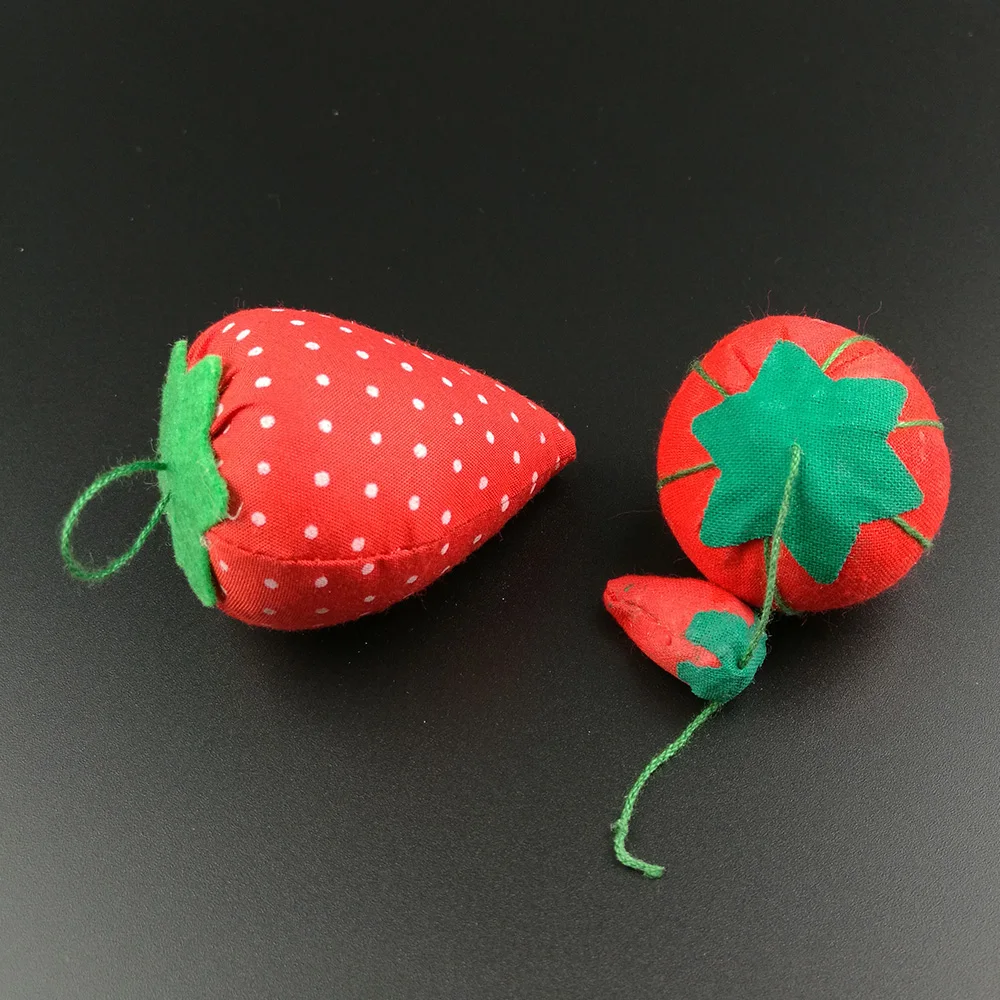 2ps Sewing Pin Cushion Needles Cotton Holder Diy Tomato Strawberry Type