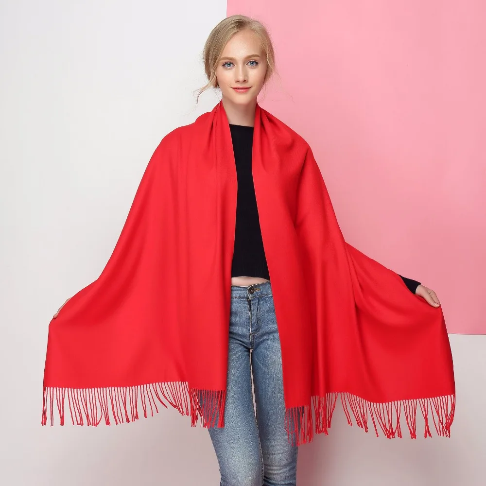 Women Scarves Shawls Warm Scarf Soft Fashion Pure Colors Wraps Blankets ...