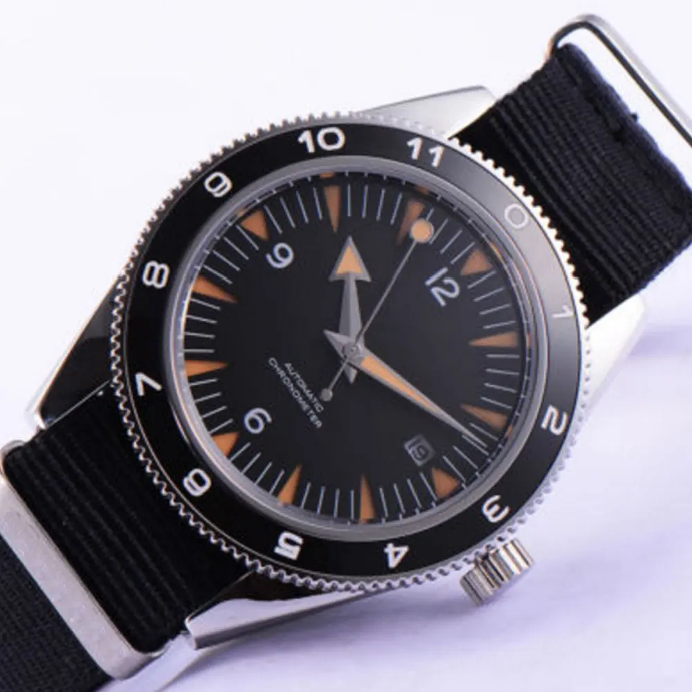 41mm debert black sterile dial sapphire glass miyota Automatic mens ...