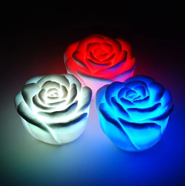 Romantic Rose Flower Color Changing Led Night Light LED Floating ...
