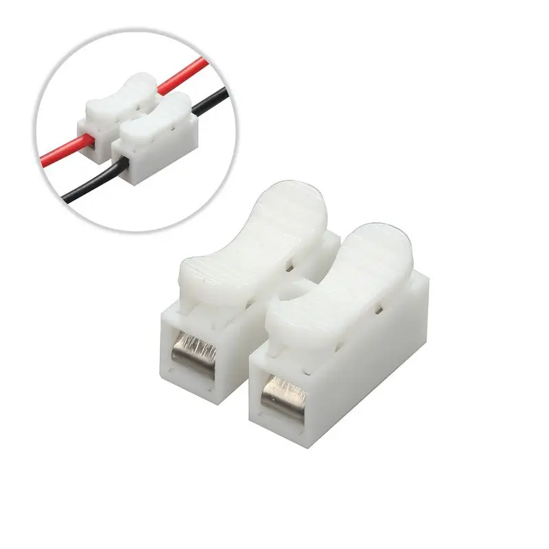 100pcs 2 Pin Wire Connectors Easy Electrical Cable Terminals No ...