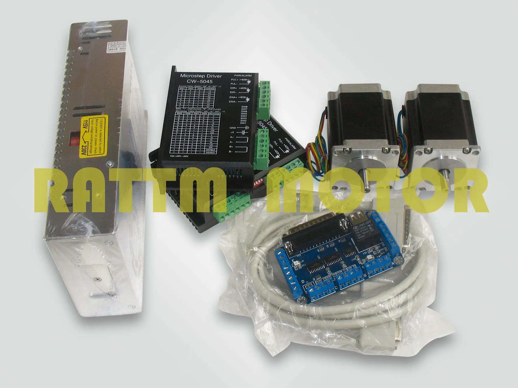 2 Axis Cnc Controller Kit 2 Nema23 270 Oz In Stepper Motoranddriver With
