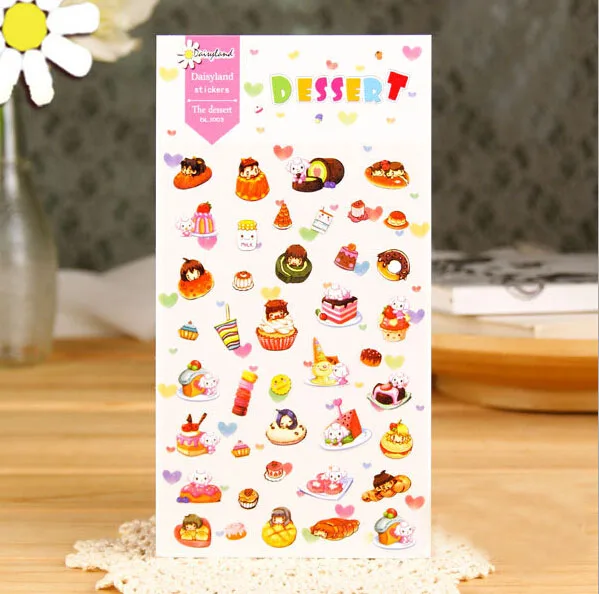 1Sheet New Sweet Dessert Kids Decorative Sticker Set Diary Album Label ...