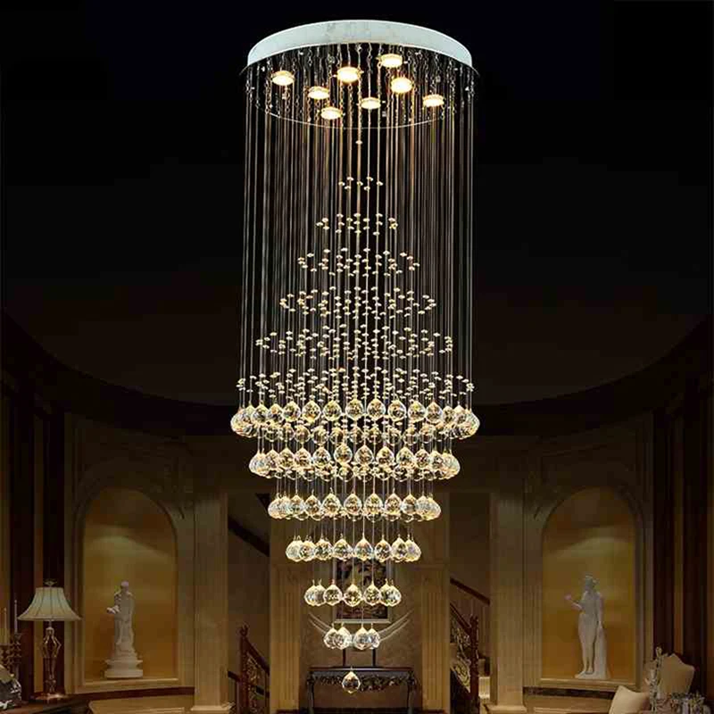 LED Round Crystal Chandeliers Light Lamp Fixtures for Parlor Hotel ...