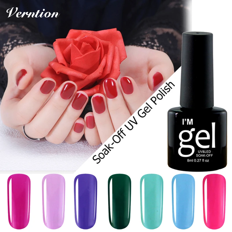 Verntion Color UV Gel Nail Polish Professional Gel Varnish Transparent ...