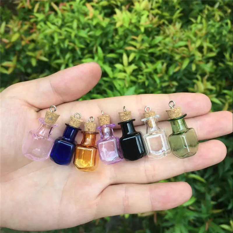 Mini Bottle Glass Pendant | Glass Bottle Small Gift | Small Glass ...