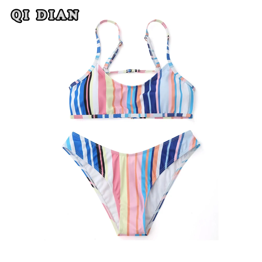 Qi Dian Bikini 2017 Sexy Swimwear Women Bikini Set Swimsuit Push Up