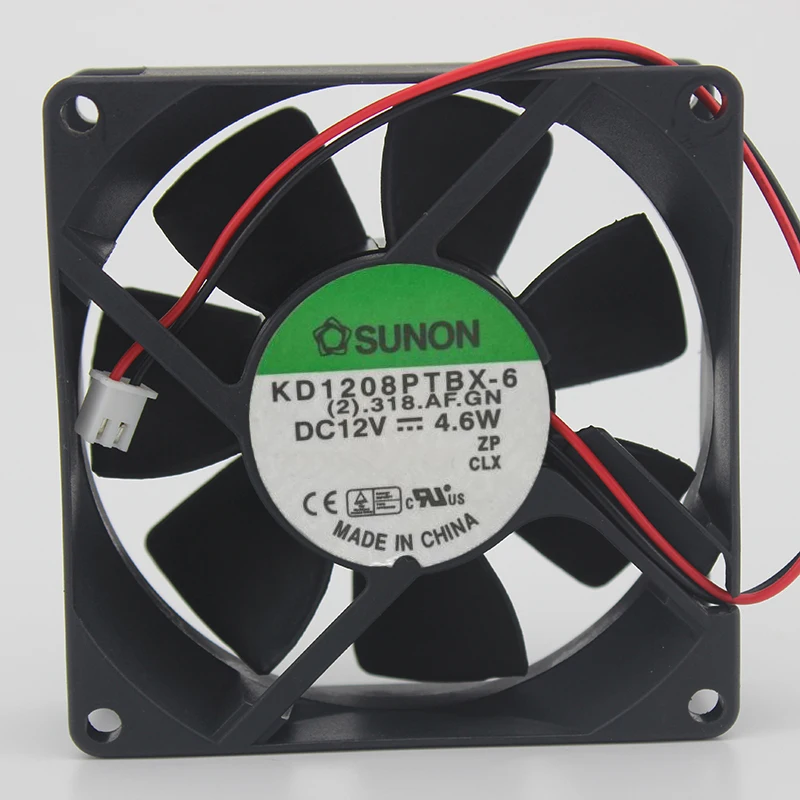 Original 8CM KD1208PTBX-6 12V 4.6W 2-wire speed cooling fan ...