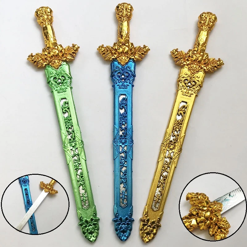 3 Pcs 40cm Electroplating Plastic Swords Toy Promotional Birthday Party ...