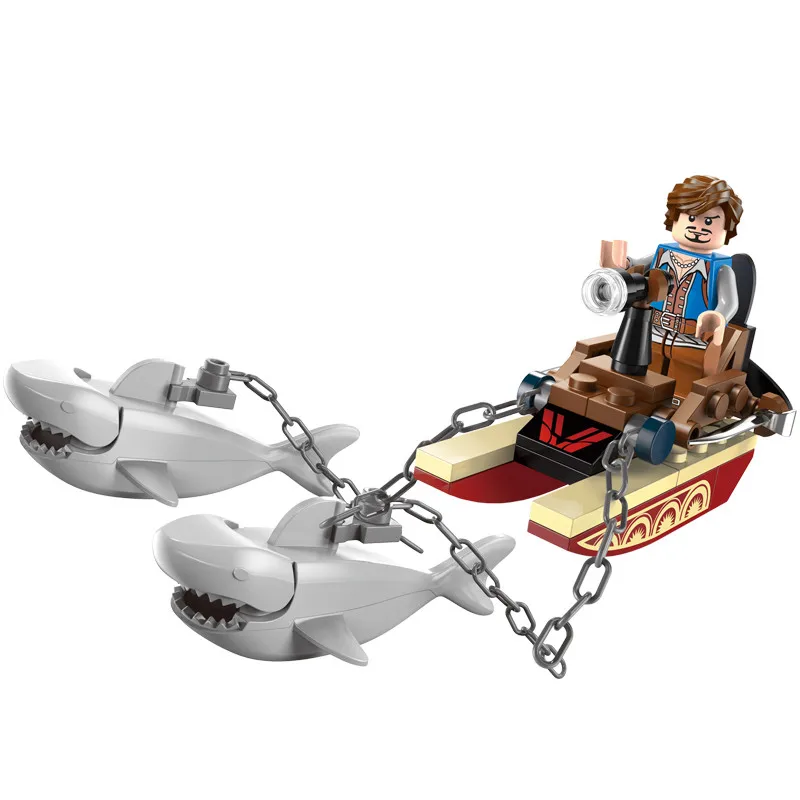 45pcs Enlighten Pirates series sharks contingent building block set ...