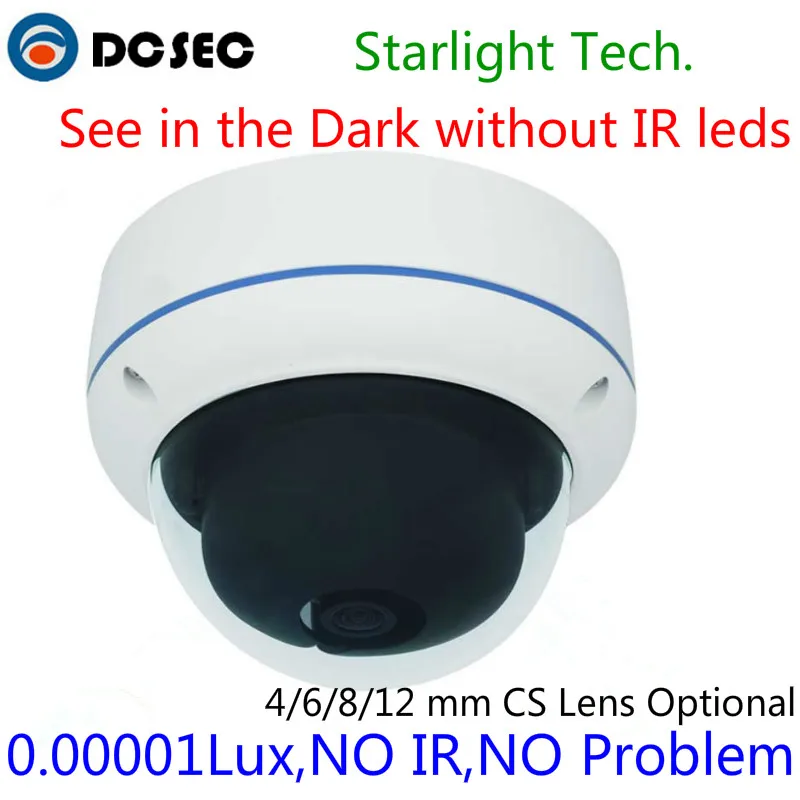 Analog HD CCTV Sony 700TVL Dome Starlight Camera Indoor Low Lux 0.00001 Lux Color Night Vision 3 ...
