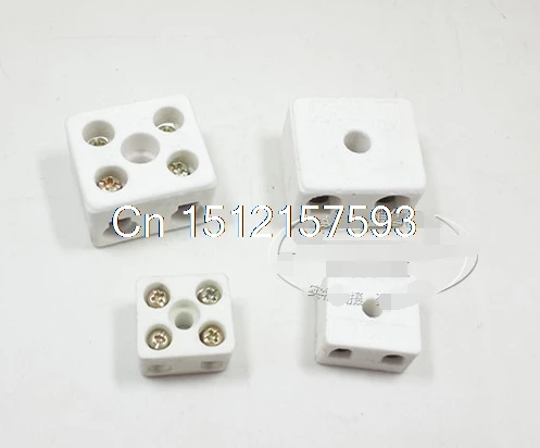 10A 4 Pcs Wire Connector 2 Position Dual Row Ceramic Terminal Block 2 ...