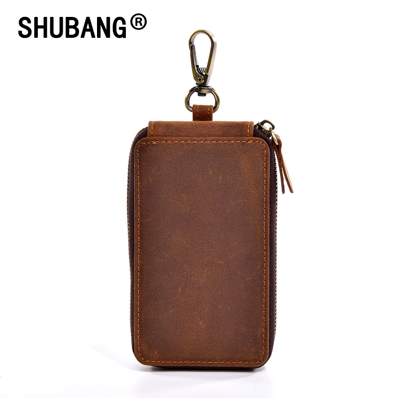 New Real Leather Men Key Bag Soft Small Genuine Leather Fashion Car Key ...