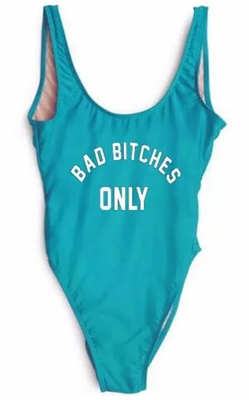 BAD BITCHES ONLY 2019 One Piece Suits Swimsuit Women Hipster Beach ...