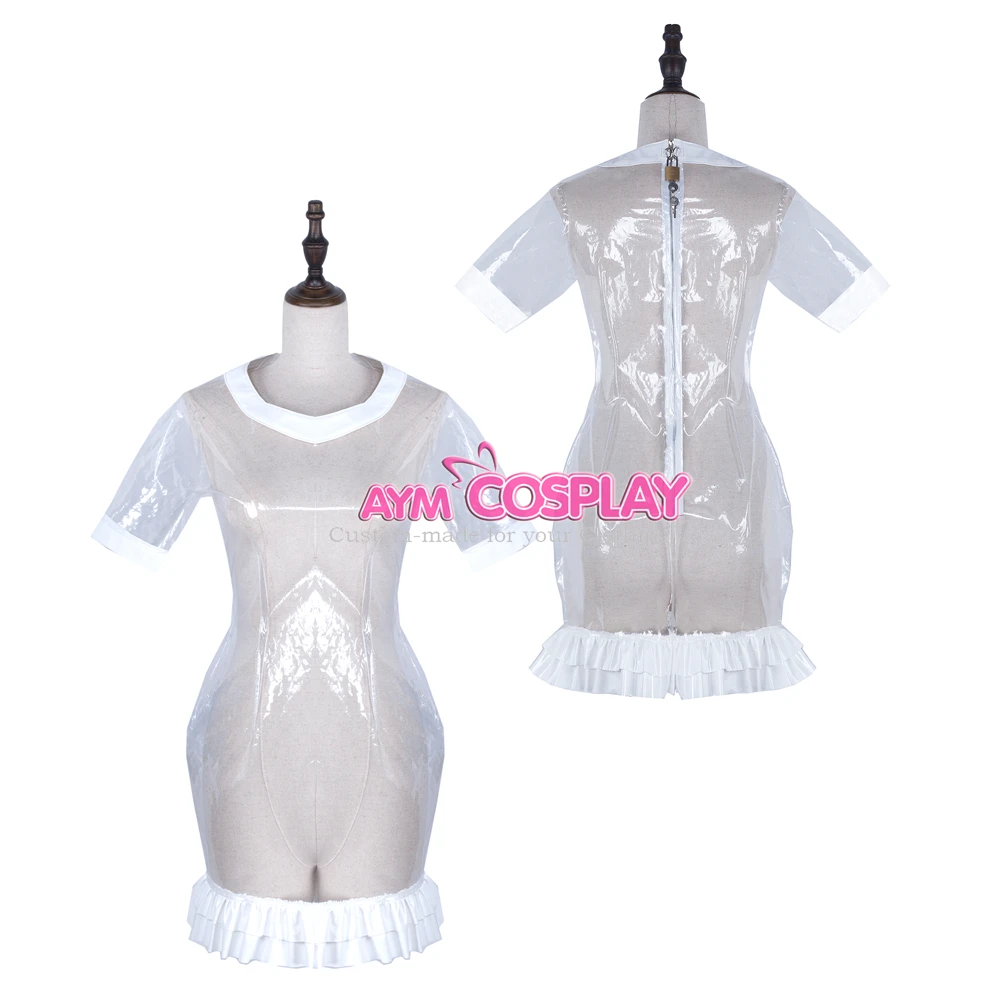 Clear PVC dress lockable Uniform Tailor made[G2322]-in Women's Sets ...
