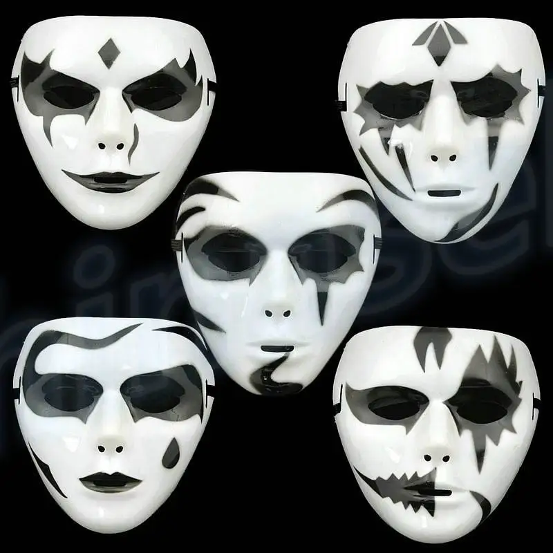 4pcs Hip Hop Mask white Face Mask Halloween Party Masks Masquerade ...