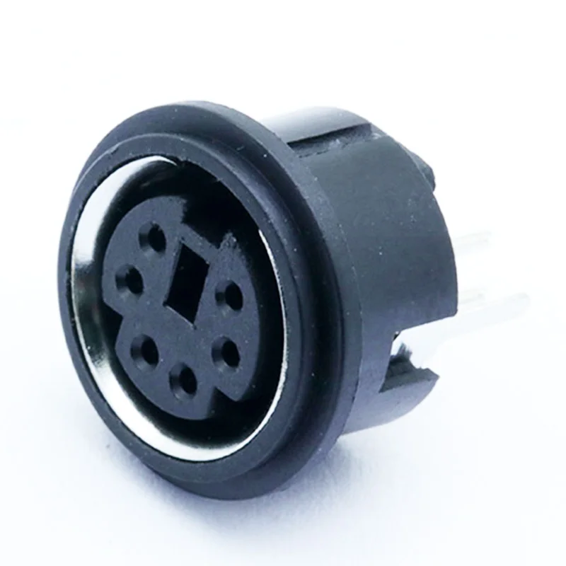 10pcs/lot 6 Pin Mini DIN Female Socket Connector 6 Poles DIN Mini Jack ...
