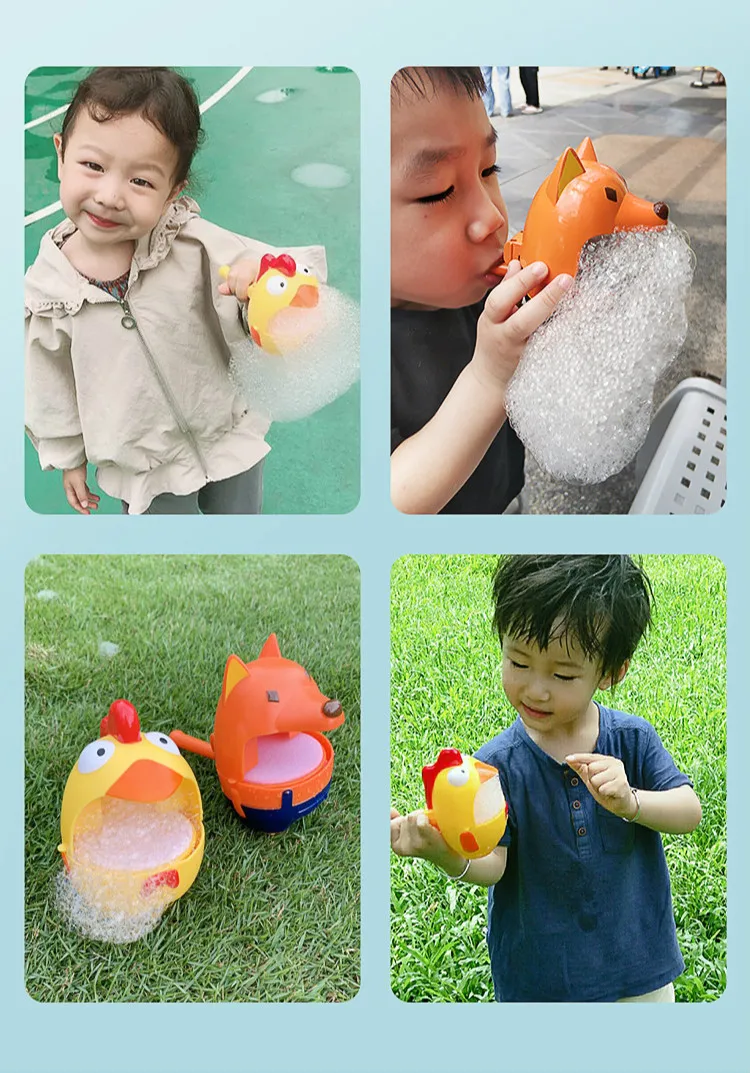 Outdoor Fox Bubble Machine Chicken Bath Toy Baby Bubbles Maker Swimming Bathtub Soap Water Toys for Children Beach Juguetes AliExpress