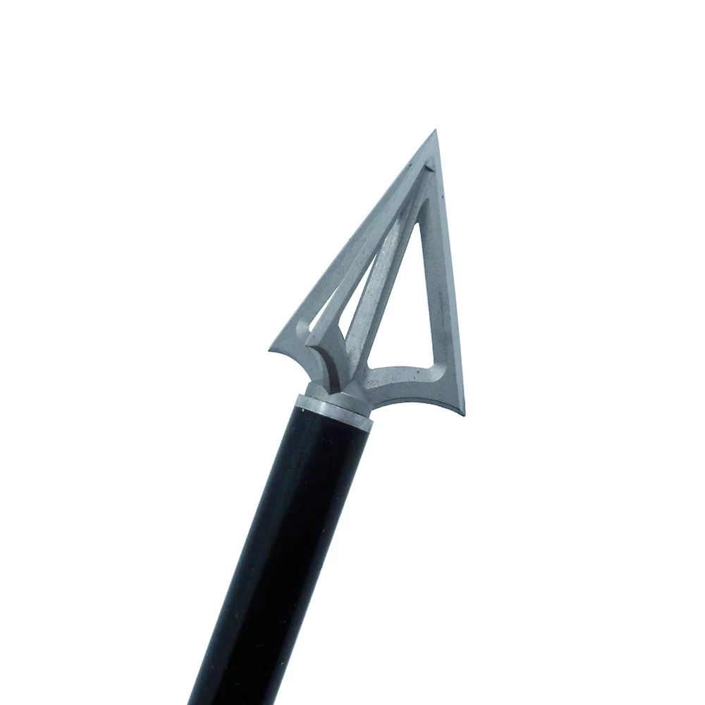 12pcs 100 Grain Archery Broadheads Fixed Solid Blade Stainless Steel ...