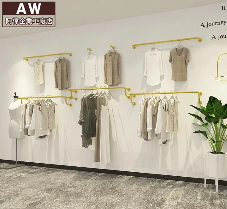 Women's clothing store hanger rack display rack, wall hanging side ...