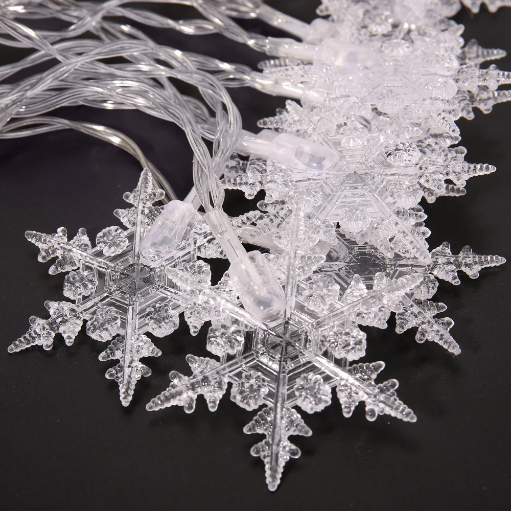 2M / 20 leds Snowflake Battery Box Light String Christmas New Year ...