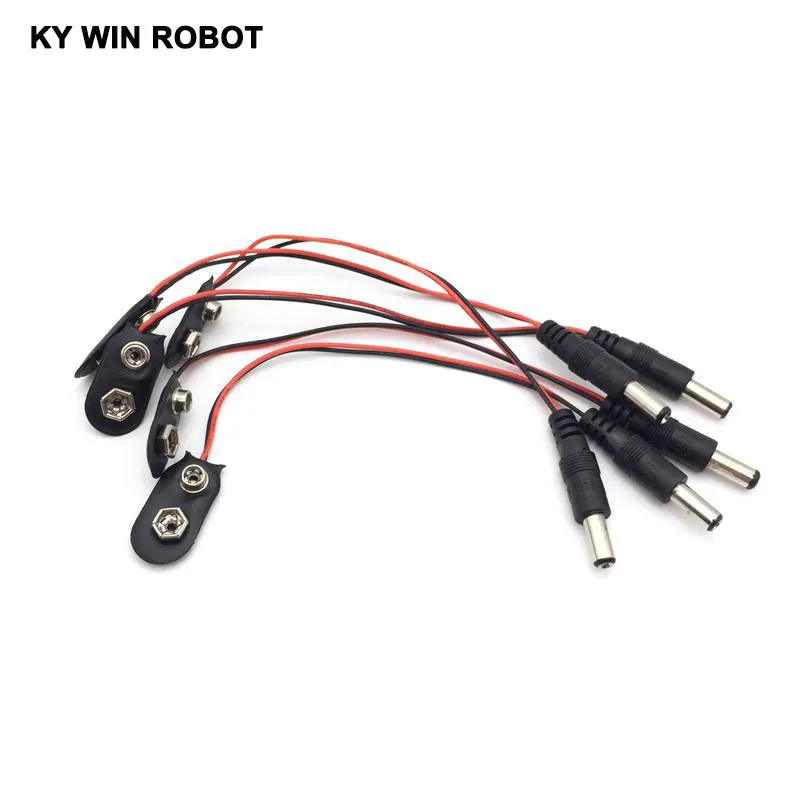 5PCS-I-type-9V-Battery-Snap-Power-Cable-to-DC-9V-Clip-Male-Line-Battery ...