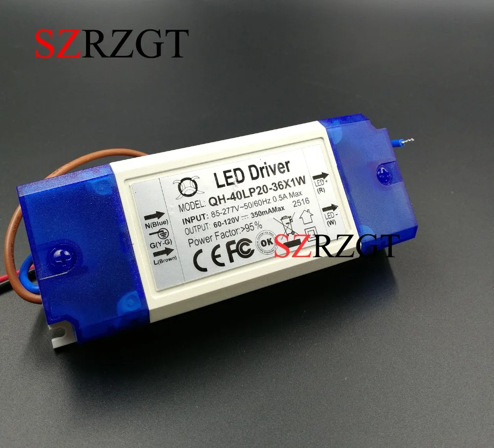 1Pcs 20W 30W 40W LED Driver 20 36x1W 350mA DC60 120V LEDอุปกรณ์สำหรับ ...