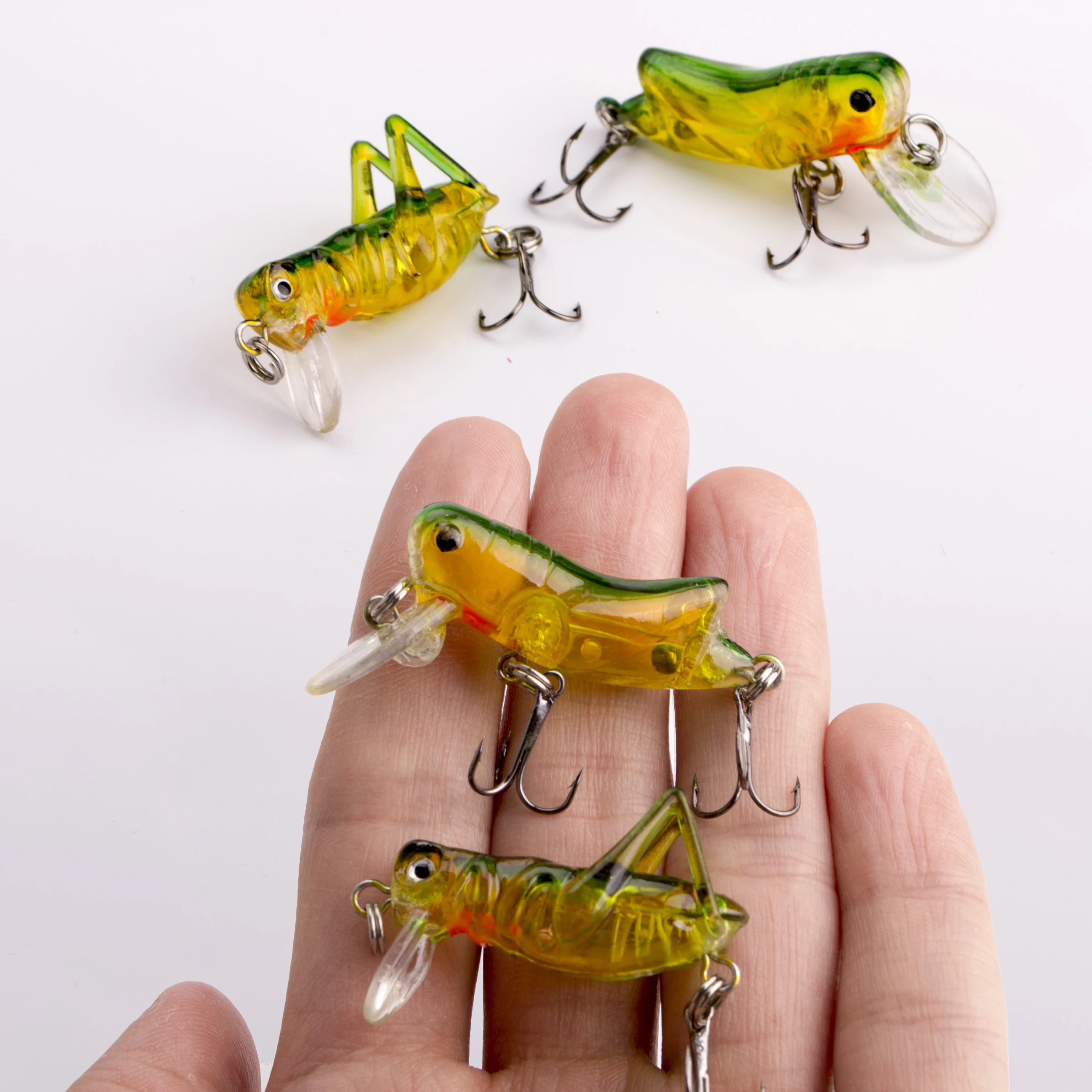 1Pcs 40mm 3g Insect Fishing Lures Simulation Grasshopper Fishing Bait ...