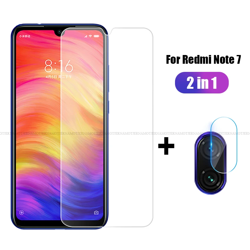 2 в 1 закаленное стекло+ Защитная пленка для камеры мягкая пленка для Xiaomi Redmi Note 7 Note7 ...