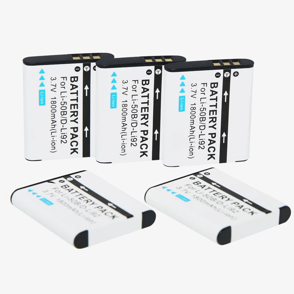 5pcs/lot High Quality 1800mah D-li92 Dli92 Li-50b Li50b Battery For ...