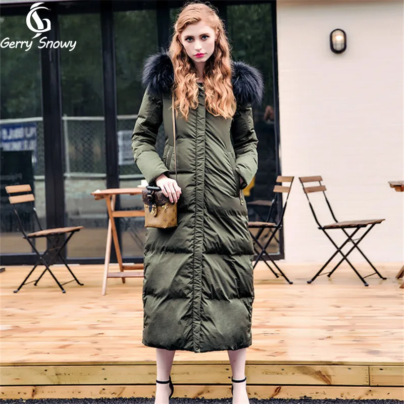 Casaco de pele 2019 de Ultra longo espessamento Grande Gola De Pele ...