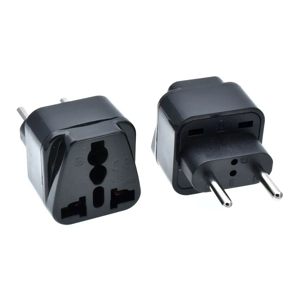 2pcs European EU plug socket Power wall Travel Converter Adapter ...
