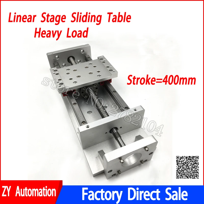 Stroke 400mm Linear Stage Actuator Sliding Table Square Rail SFU1605 ...
