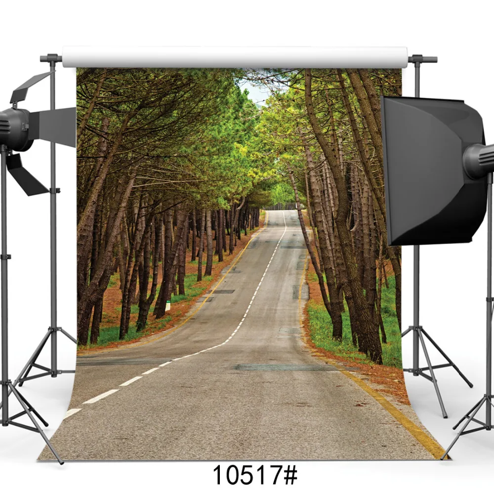 Fabric Cloth Custom Photography Backdrops Prop Scenic Tree Highway ...