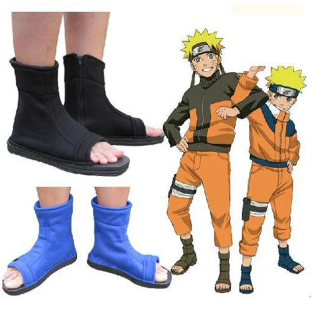 Naruto Cosplay Shoes Naruto Konoha Ninja Village Black Blue Sandals ...
