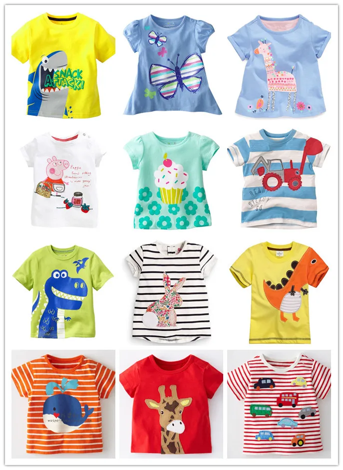 jumping beans 12 colors Baby girls cartoon cotton short sleeve t shirts ...
