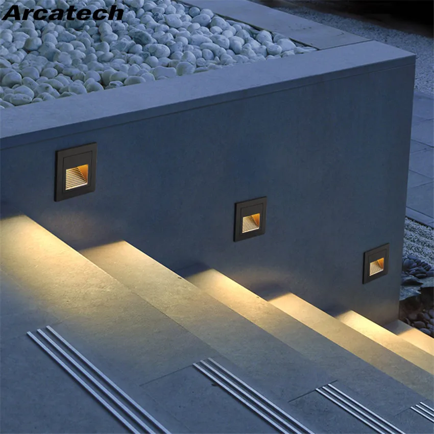 LED-Footlights-1W-3W-Embedded-Wall-Lights-Outdoor-Waterproof-Step ...