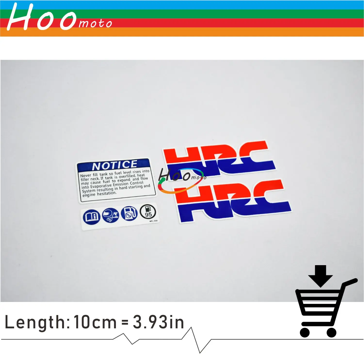 10cm*3.5 HRC Motorcycle Sticker decals A pair hrc DIY moto For Honda ...
