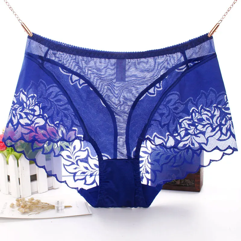 Braga de encaje Sexy, cintura alta. Bragas finas transparentes para ...