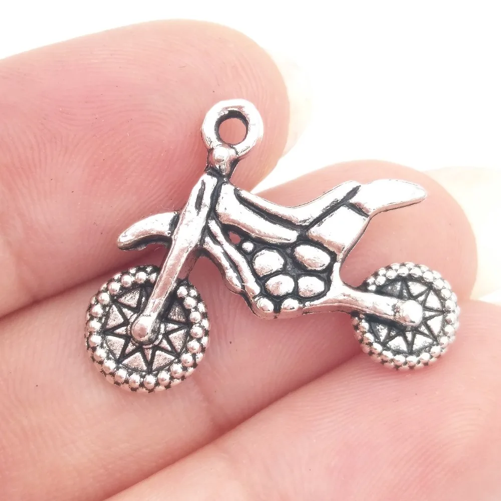 BULK-30-Zinc-Alloy-Motorcycle-Racing-Charms-Antique-Silver-Plated ...