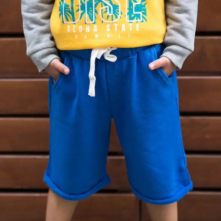 2 8Y Summer Soild Cotton Loose Casual Four Sub Pants Shorts Kids Boys ...