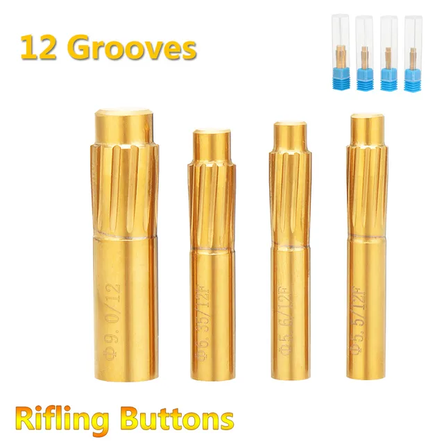5.5mm 9.0mm Rifling Button 12 Flutes Hard Alloy Chamber Helical Machine ...