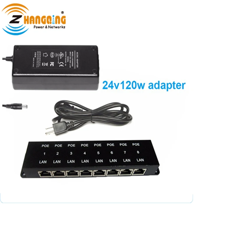 802.3af/at Passive PoE Injector 8 Port Patch Panel With 24 Voltage 120 ...